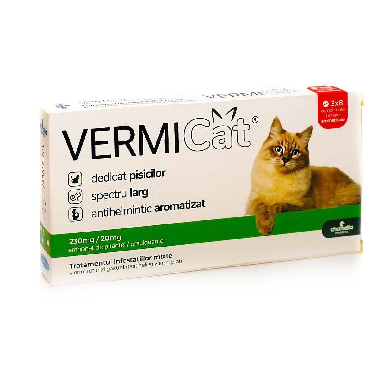 [PROMO] ANTIPARAZITAR INTERN PENTRU PISICI VERMICAT (24TB/CUT) 1+2 ...